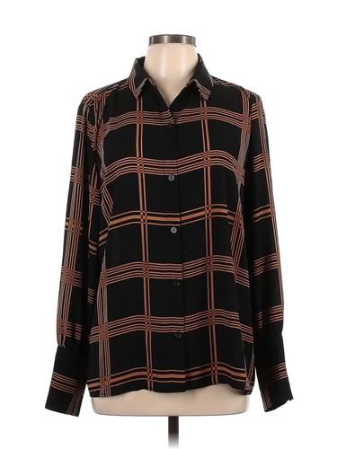 Halogen Women Brown Long Sleeve Blouse L | eBay