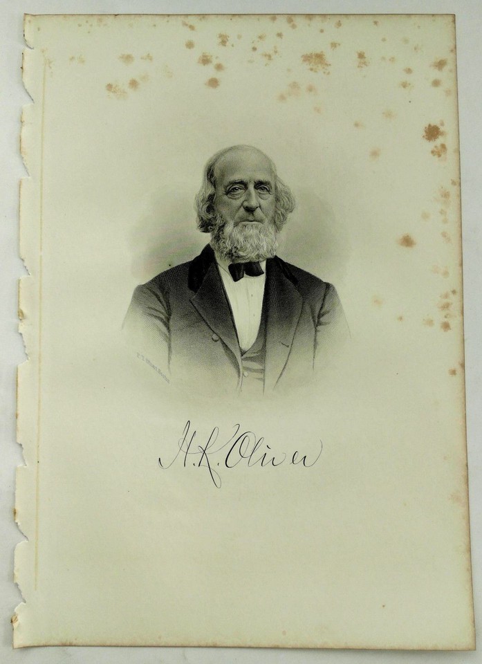 1888 Engraving Henry Kemble Oliver Essex County Salem Ma. Genealogy ...