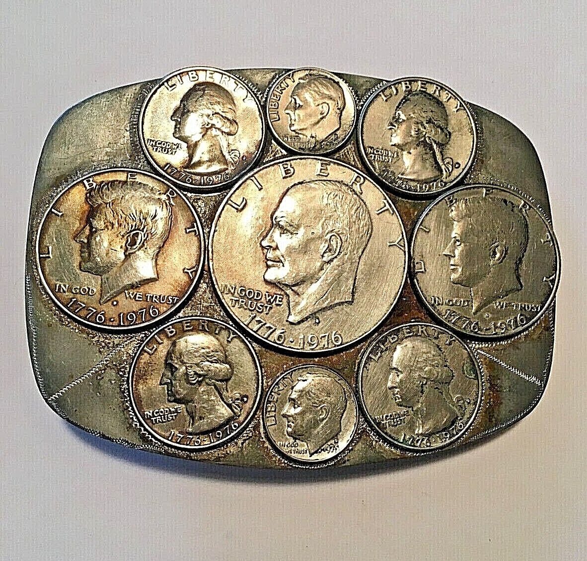1776-1976 D SILVER CLAD IKE KENNEDY WASHINGTON QUARTER 1975 DIME COIN ...