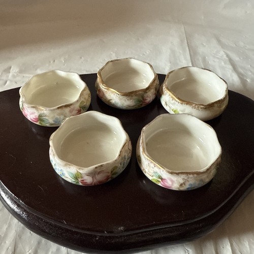 Limoge BB&B Philadelphia PA Ivory Gold Rim & Flowers Salt Cellar Lot of ...