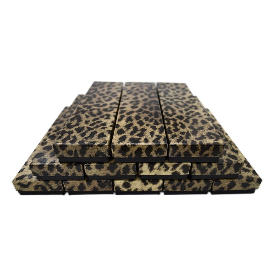 Made In US Leopard Cotton Filled Gift Boxes Jewelry Cardboard Boxes ...
