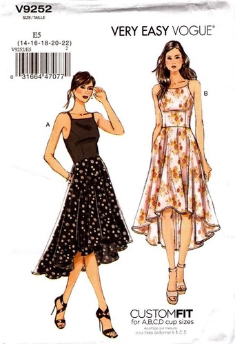 Vogue Sewing Pattern 9252 V9252 Misses Dress Very Easy Vogue size 14-22 ...