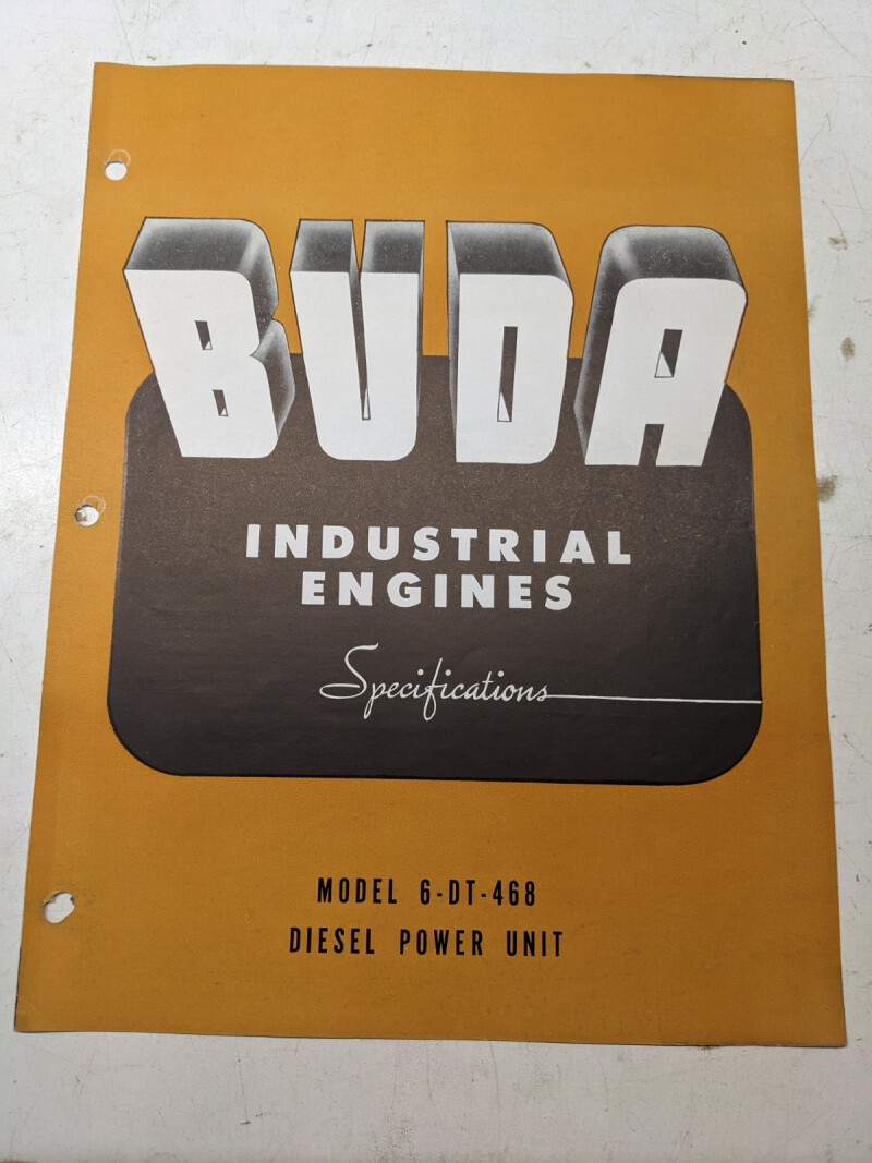 BUDA INDUSTRIAL DIESEL SPECIFICATIONS SALES ENGINE 6-DT-468 1948 AD ...