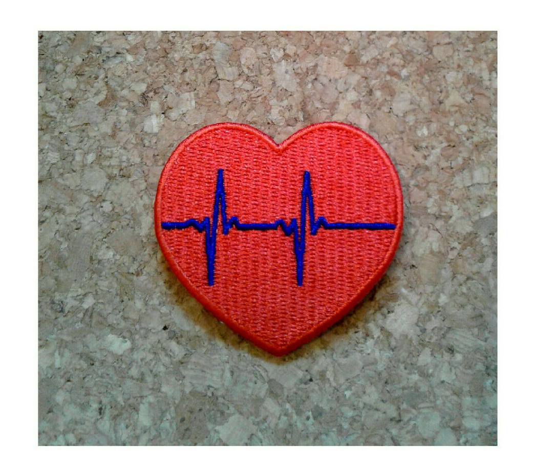 EKG Heart - Medical - Nurse - Doctor - Hospital - Embroidered Iron On ...