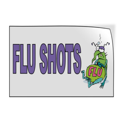 Decal Stickers Flu Shots Health and Wellness Vinyl Store Sign Label ...