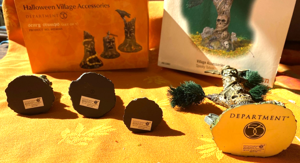 Halloween Village Accessories, Scary Stumps and Spooky Totem, Dept 56 ...