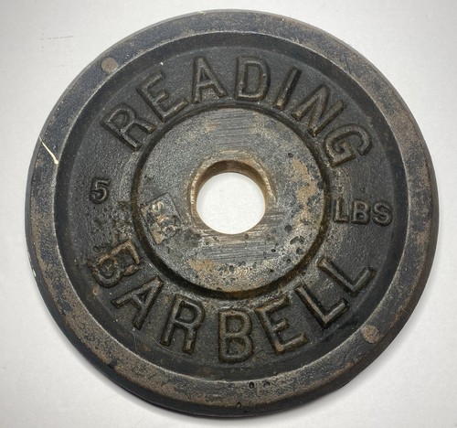 Vintage Reading Barbell 5 lb Weight Plate Standard 1in (#1) | eBay