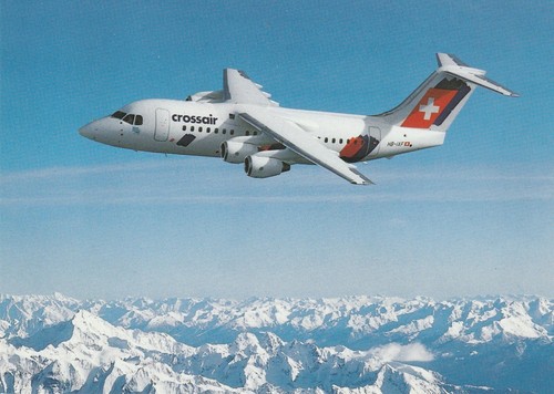Airline issue postcard - Crossair Avro RJ 85 | eBay