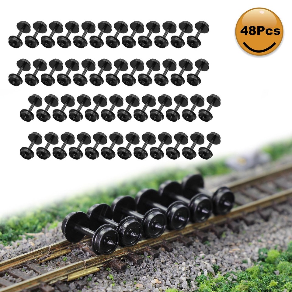 Evemodel 48pcs N Scale Plastic 33" Wheels for Model Trains Wheelset ...