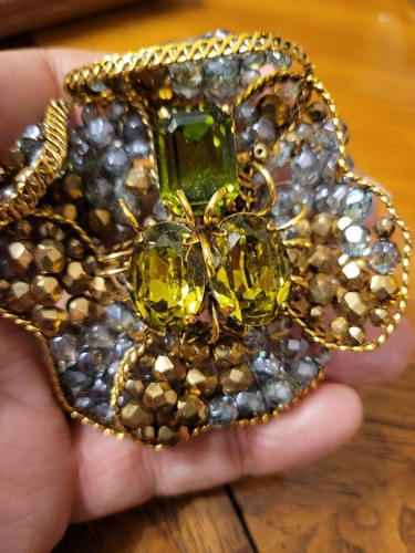 RARE VINTAGE ERICKSON BEAMON SIGNED LARGE GEM STONE DECORATED BROOCH | eBay