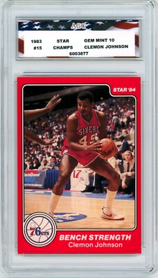 1983-84 Star #15 Clemon Johnson AGC 10 Gem Mint Philadelphia 76ers ...