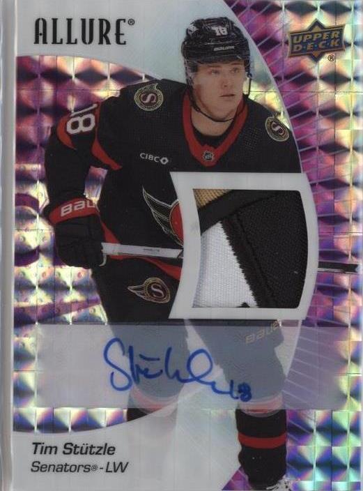 2023-24 Upper Deck Allure - Tim Stutzle #79 Purple Diamond Auto Patch ...