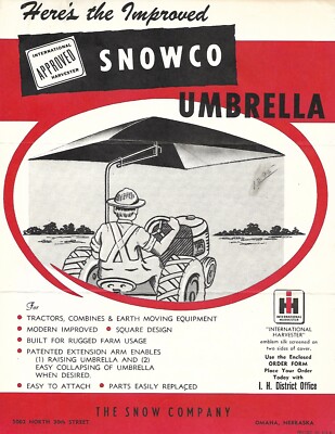 Farm Equipment Brochure - IH - Snowco - Tractor Sun Umbrella - 3 items ...