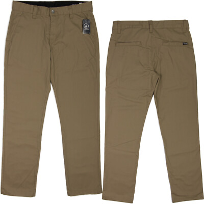 VOLCOM Vmonty khaki twill Pants- 30- NEW- Tan skateboard/surf ...