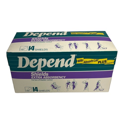 Kimberly-Clark Depends Shield EXTRA Absorbency Bladder Control VINTAGE ...