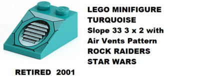 LEGO Minifigure Slope 33 3 x 2 with Air Vents Pattern Rock Raiders Star ...