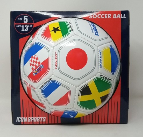 Icon Sports World Flags World Cup Soccer Ball With World Flags Logos ...