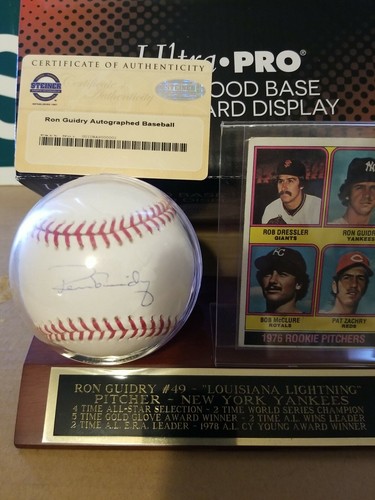 Ron Guidry Autographed baseball (Steiner) W 1978 Topps Rookie Card in ...