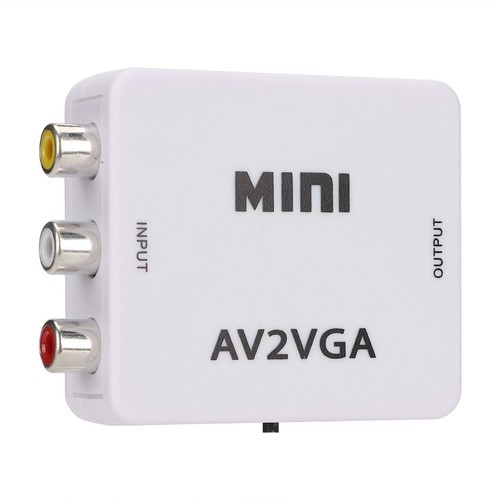 480P Mini Composite AV To VGA Adapter TV Set Top Box Audio Video ...