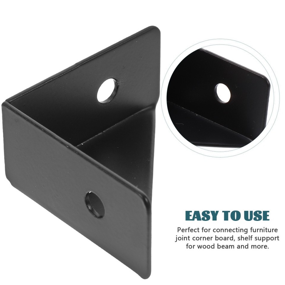 10 Pcs Triangle Brackets Thickened -iron Bed Corner Braces Shape Black ...