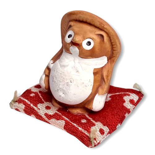 Japanese Tanuki Raccoon Dog Netsuke Miniature Figurine Lucky Charm ...