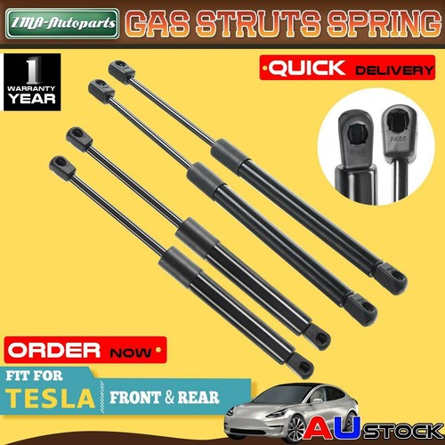 4 Pcs Gas Struts for Tesla Model 3 Bonnet Hood + Rear Trunk Tailgate ...