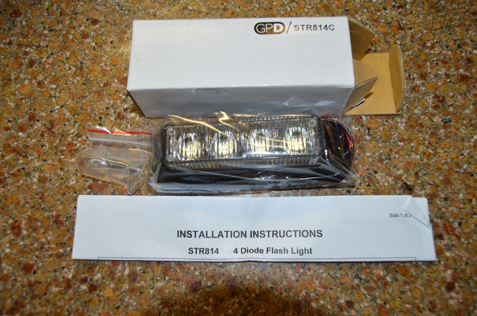 GPD White STR814 LED Strobe Light, Emergency Strobe Surface Mount Truck ...