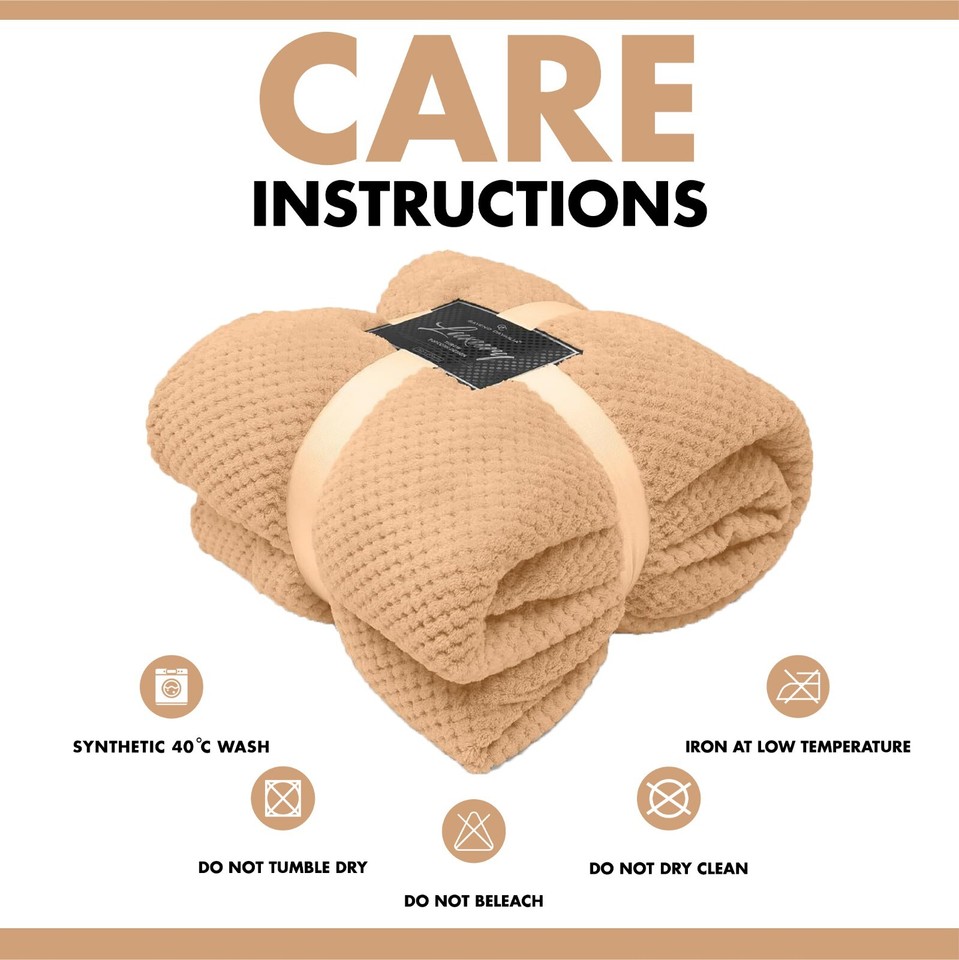 Luxury Popcorn Throws Double & King Size Cuddly Cosy Warm Blanket For ...