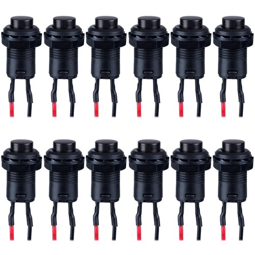 12-Pack 12mm Latching Push Button Switch AC 250V/1.5A 120V/3A ON-Off ...