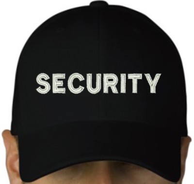 Security black cap hook and loop closure officer security guard hat ...
