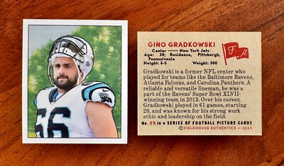 Gino Gradkowski Custom Art Football Card 1950 Bowman Design Panthers ...