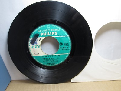 Old 45 RPM Record - Philips 432.809 B E - Claude Nougaro EP - 4 songs ...