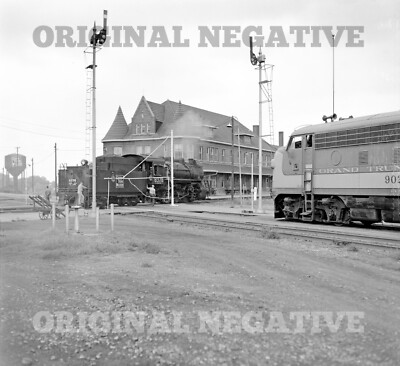 Orig 1958 Negative - Grand Trunk Western GTW Depot Durand MI Michigan ...