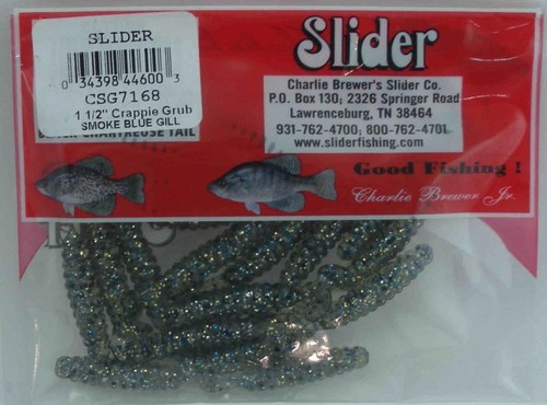 Charlie Brewer CSG7168 Crappie Slider Grub 1.5" Smoke 15CT 34398446003 ...