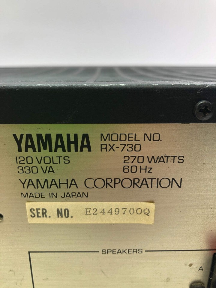 Yamaha RX-730 Natural Sound Stereo Receiver 80W per Channel Vintage Hi ...