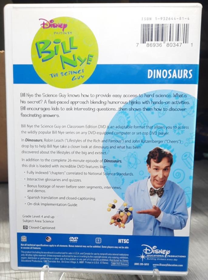 Bill Nye the Science Guy Dinosaurs DVD Disney 786936803471| eBay