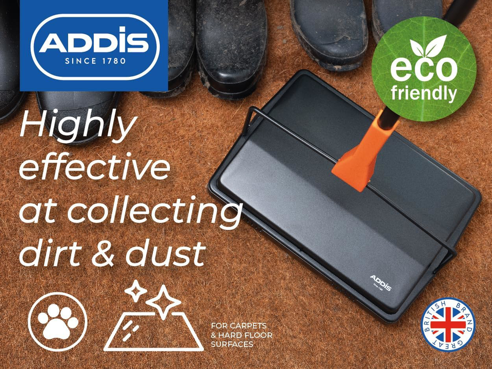 Addis Carpet Sweeper Manual Roller Floor Cleaning for Hard Floors and ...