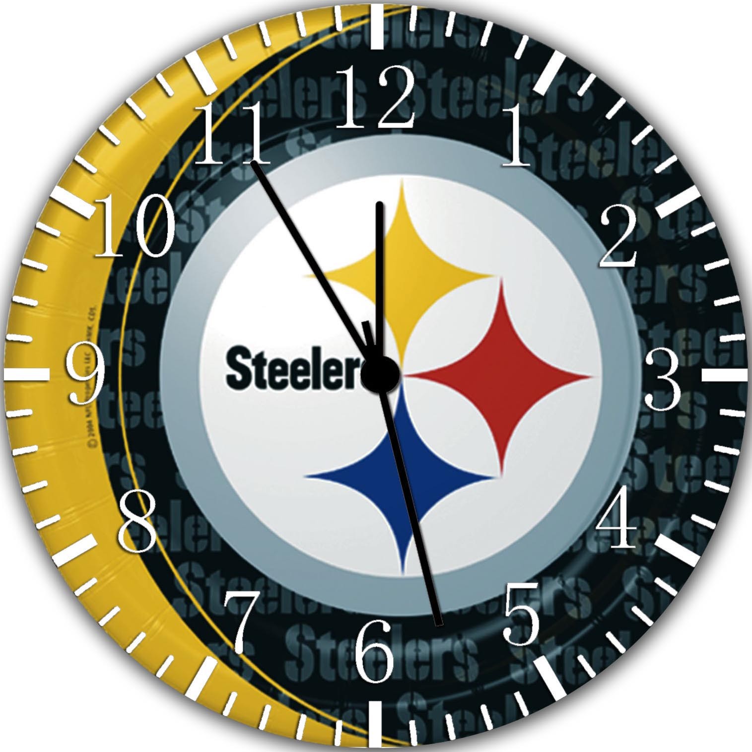 Pittsburgh Steelers Frameless Borderless Wall Clock Nice For Gifts or ...