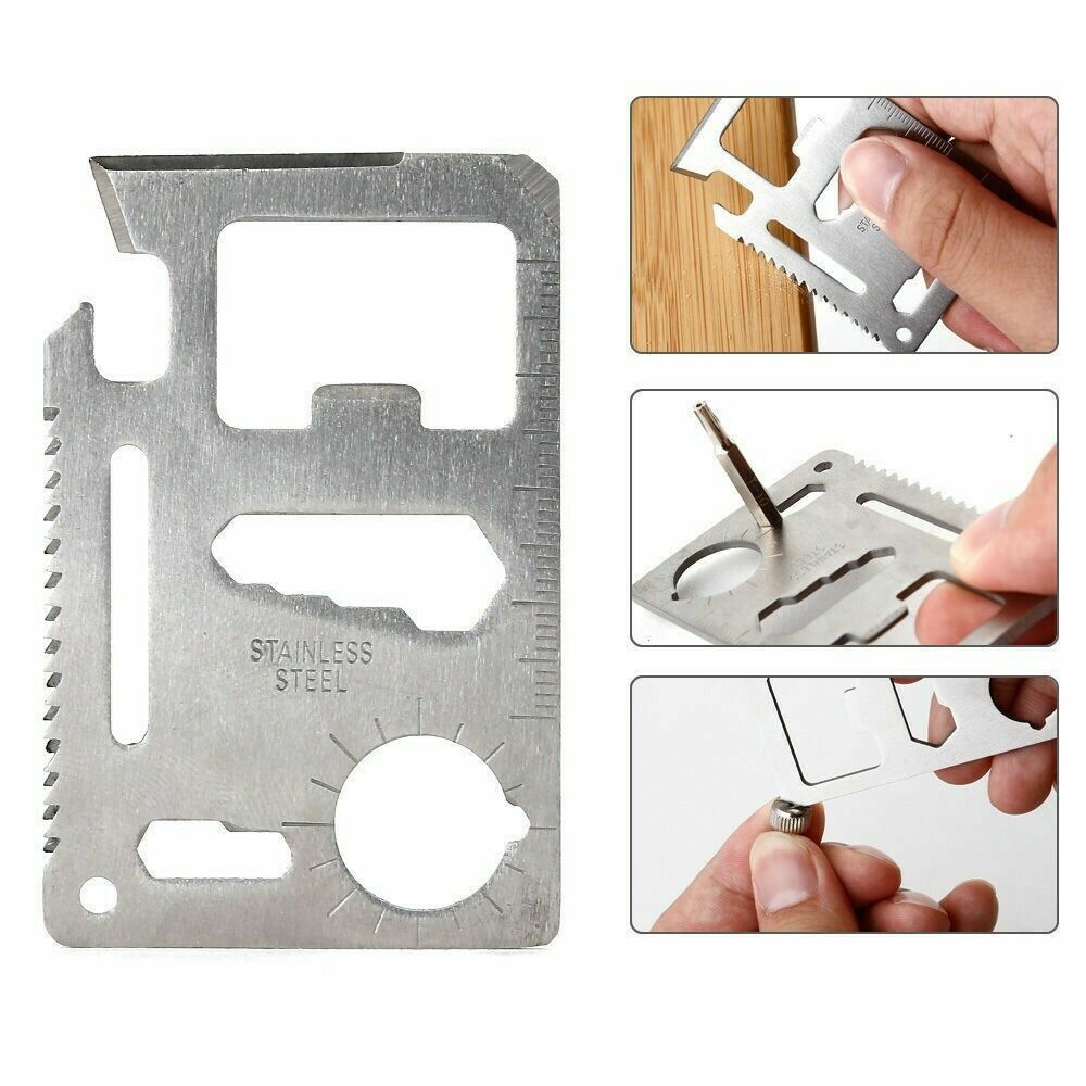 11-IN-1 Multi Function Survival Pocket Card Tool Outdoor Camping ...