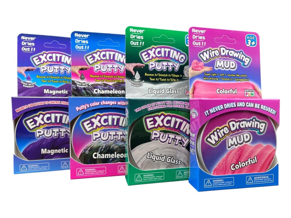 2 x Super Smart Kids Putty Mudmagnetic Liquid Glass Colour changing ...