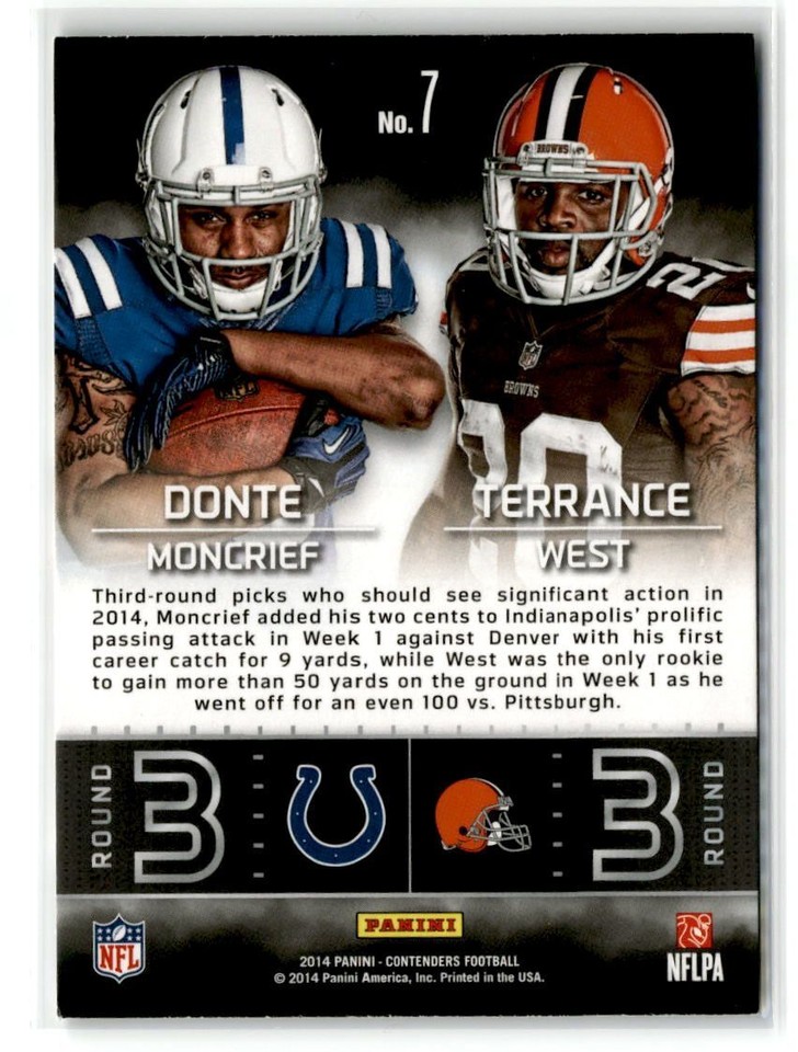 Donte Moncrief/Terrance West Browns 2014 Panini Contenders Round ...