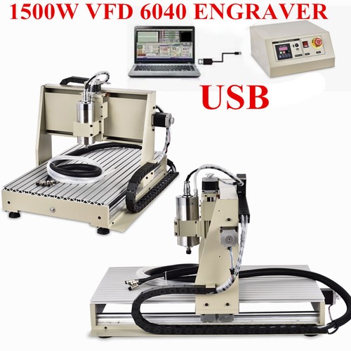 1.5KW VFD 3 Axis 6040 3D CNC Router Engraver Milling Engraving Machine ...