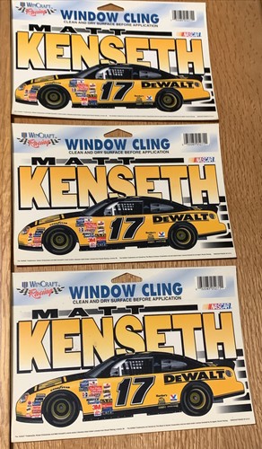 LOT of 3 Matt Kenseth #17 DeWalt Racing WinCraft NASCAR Window Clings ...
