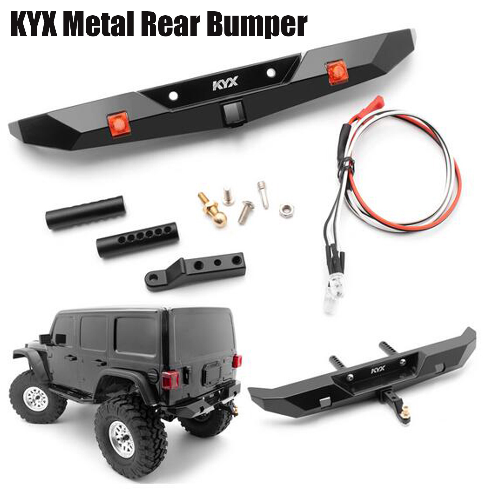 KYX Metal Rear Bumper for Axial SCX10 III AX103007 1/10 RC Crawler Car ...