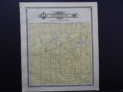 Wisconsin Walworth County Plat Map 1907 Richmond Township K19#35 | eBay
