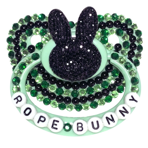 Baby Bear Pacis Adult Pacifier "Rope Bunny" Green Adult Paci (DDLG/ABDL ...