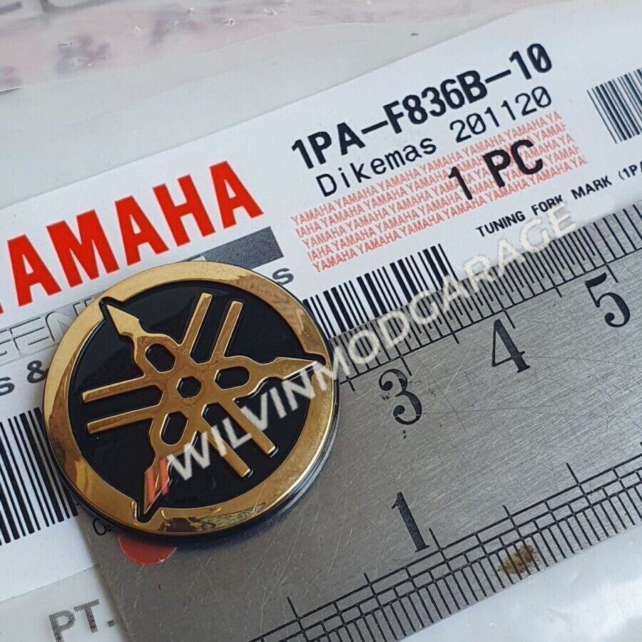 Genuine Parts Yamaha Tuning Fork Mark Emblem Logo GOLD 2.5 CM 1PA-F836B ...