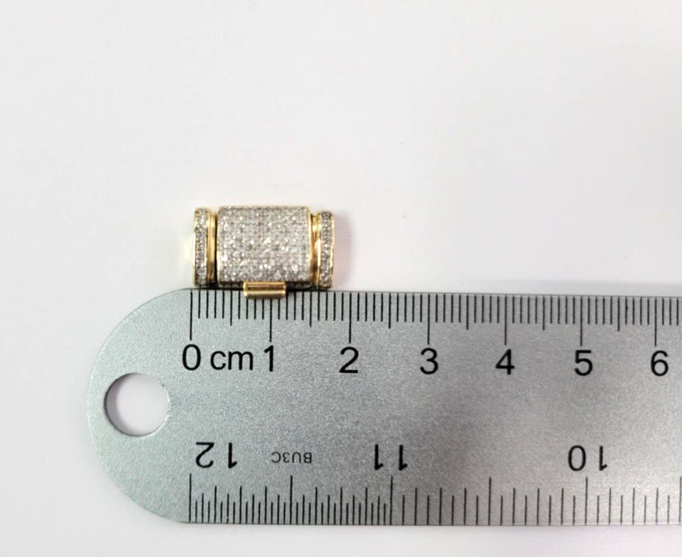 10K Yellow Gold Diamond Box Clasp Accessory 10MM Pave Set Double Lock ...