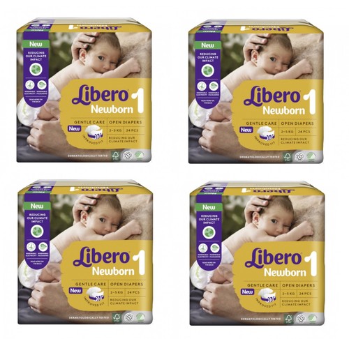 96 Windeln LIBERO Neugeborenen (4 Verpackungen Ab 24 Stk TG.1 (2-5 KG ...