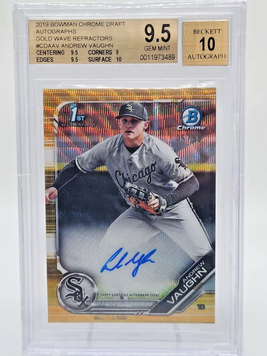 【PSA10 GEM MINT】Andrew Vaughn 2019 Bowman Chrome Prospect 1st Bowman Auto Blue Refractor 直書き 直筆 ...